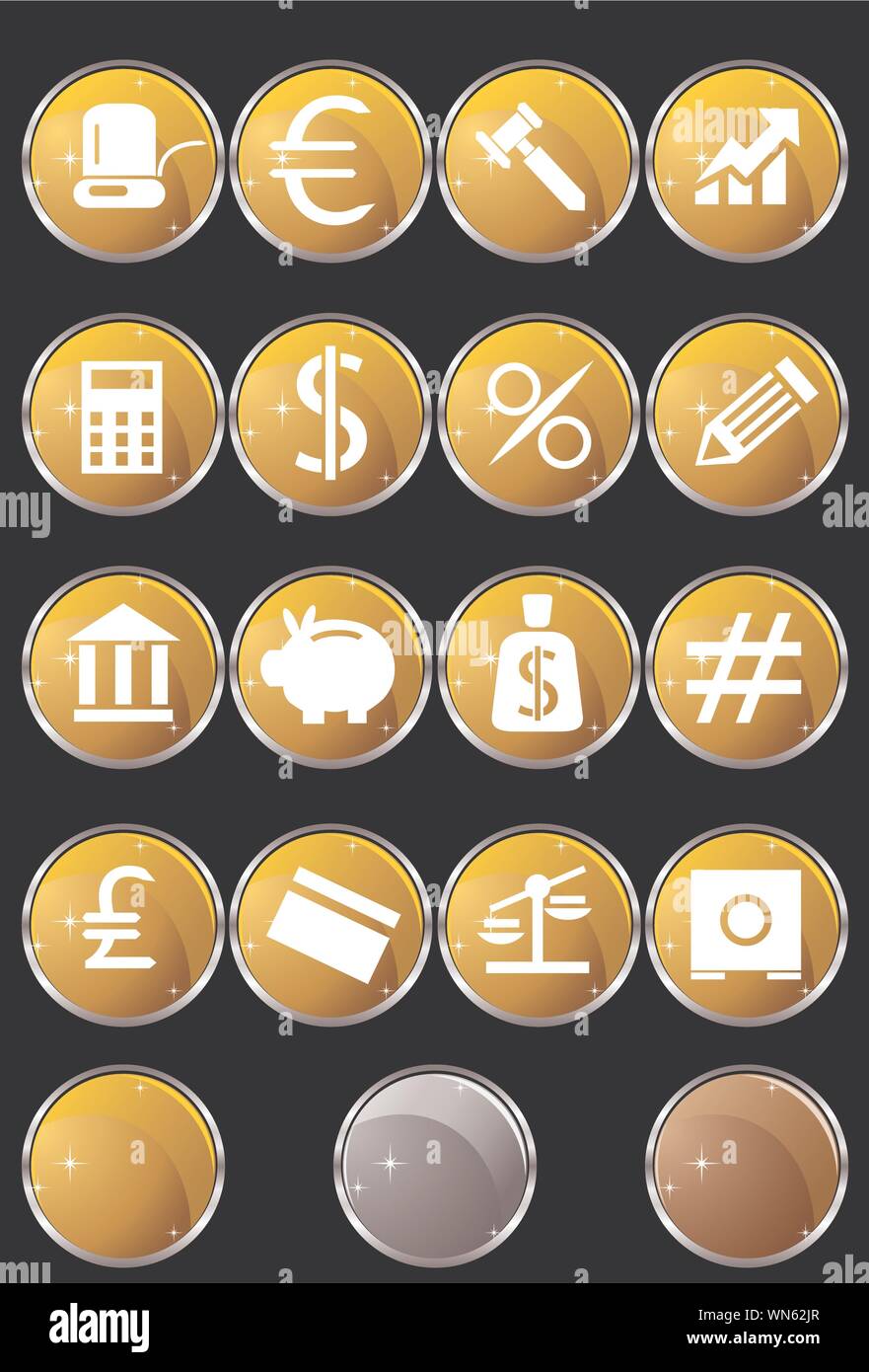 Banking Buttons - Round Shaped Stock Vector Image & Art - Alamy