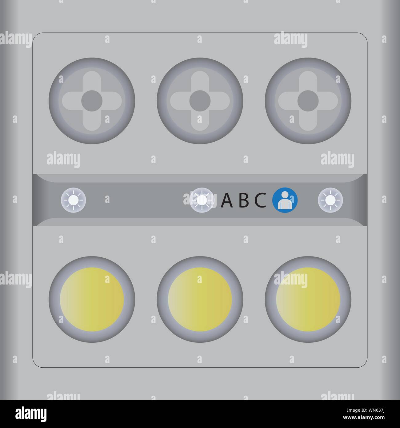 Passenger Airplane Overhead button control Vector Stock Vector Image ...