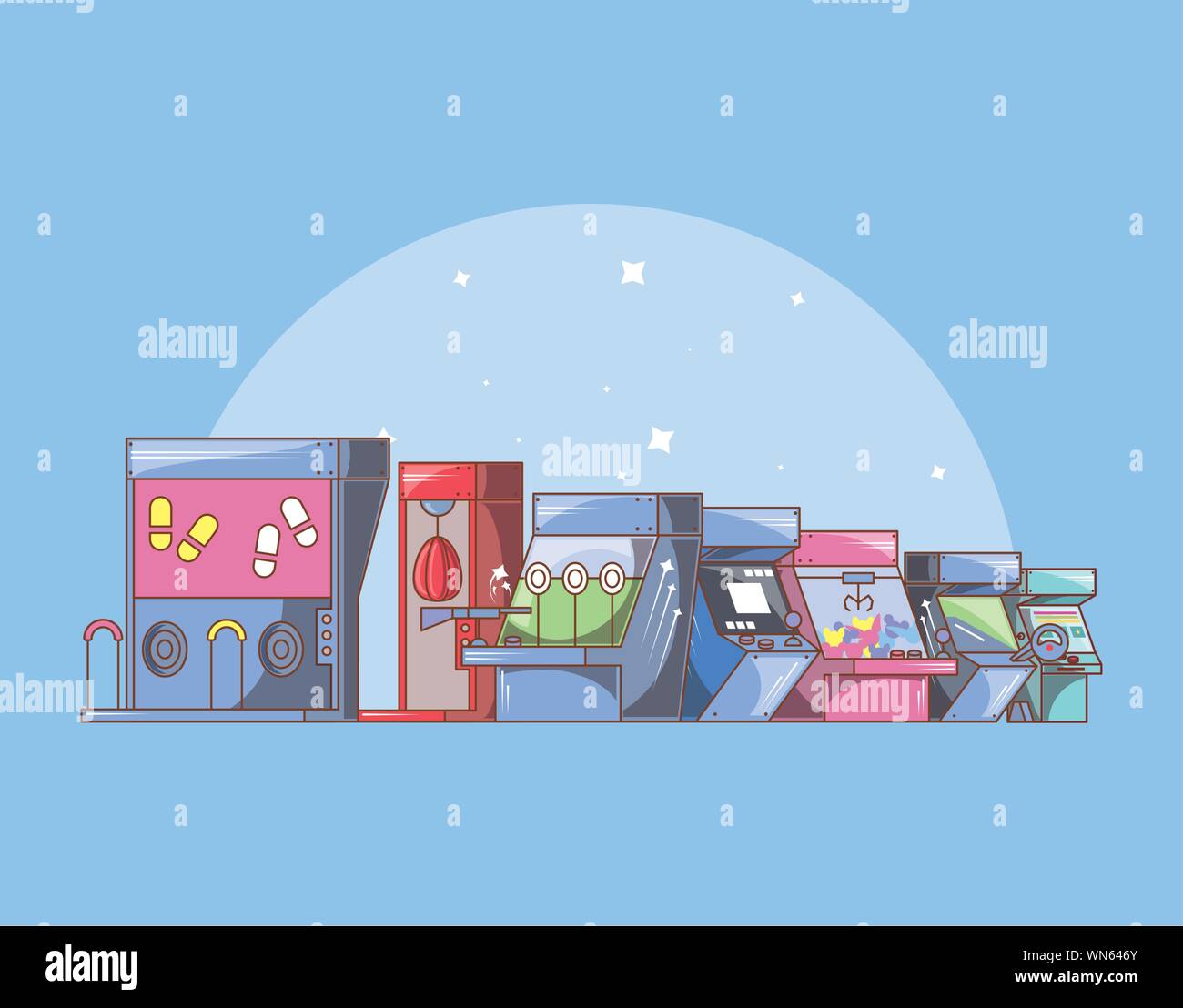 classic video game consoles with differents styles vector illustration ...