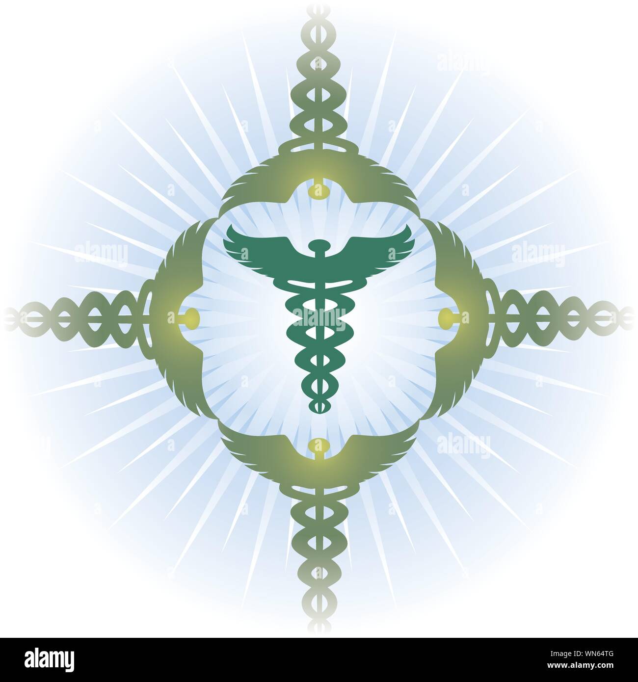 Caduceus Medical Symbol Green