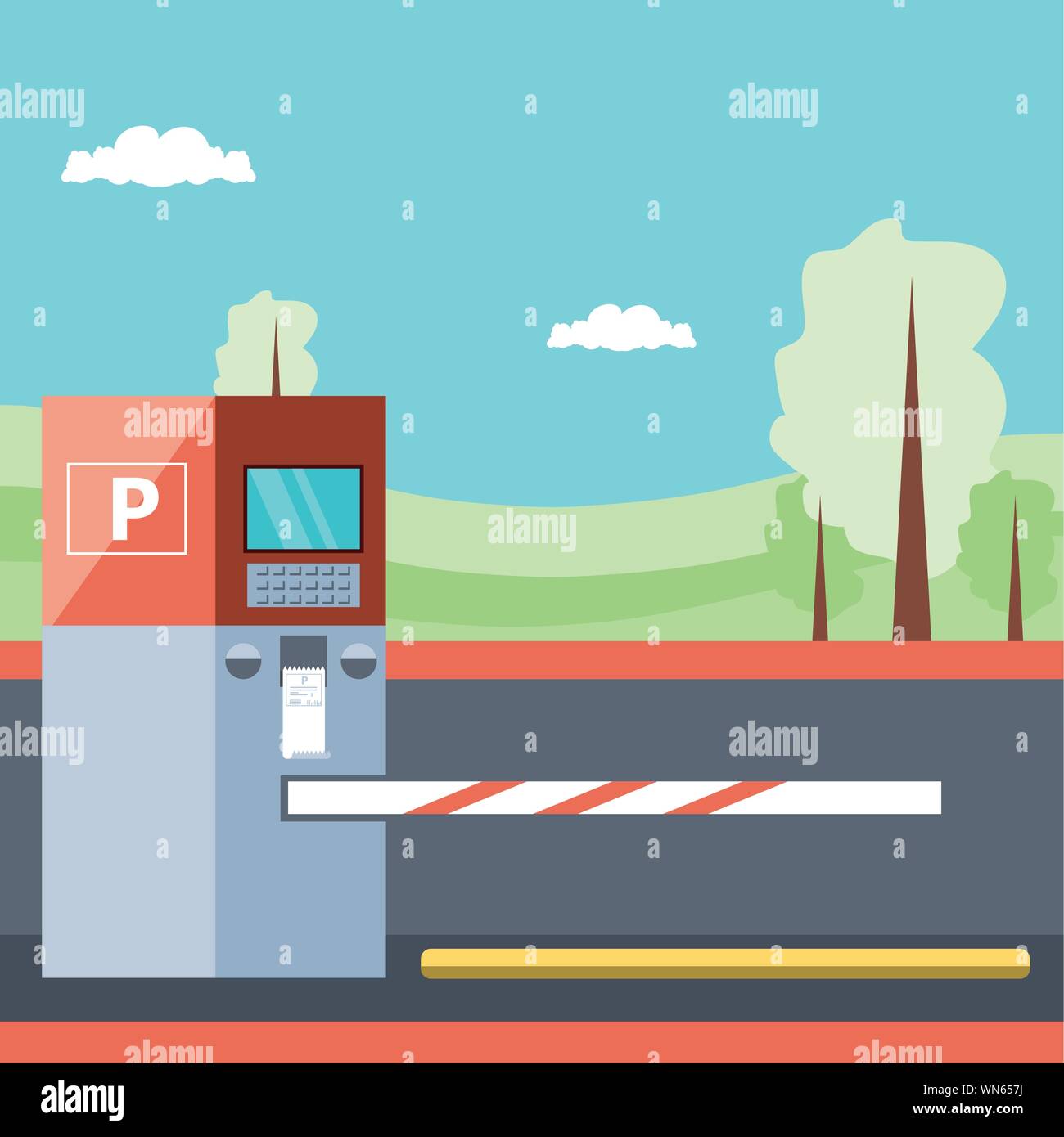 Electronic ticket machine Stock Vector Images - Alamy