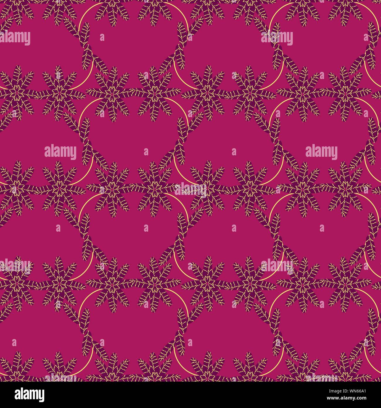 seamless vector ornament pattern with snowflake shaped flowers Stock ...