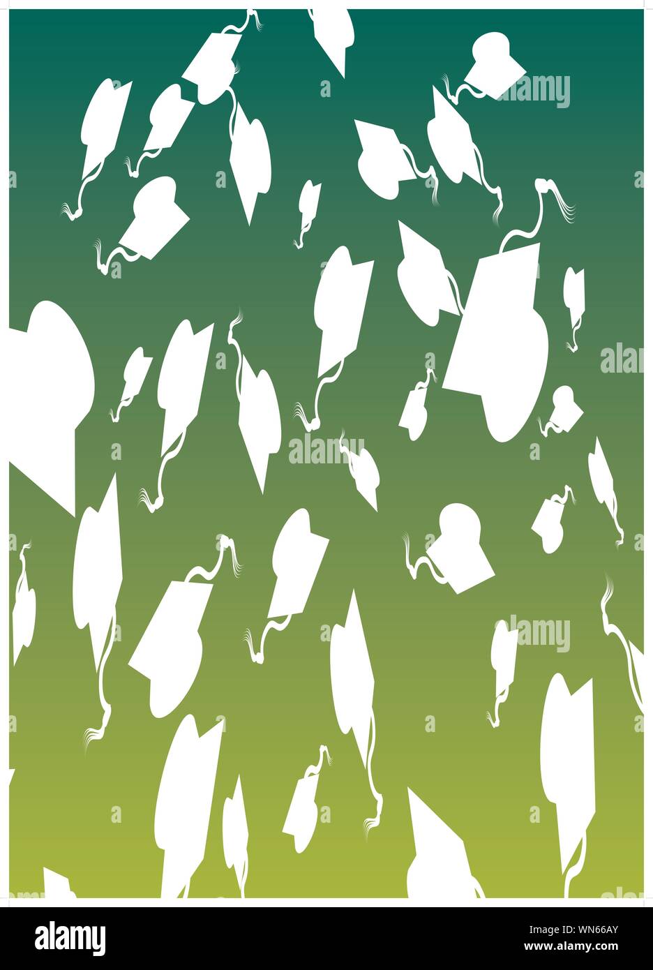 Graduation cap pattern vector Cut Out Stock Images & Pictures - Alamy