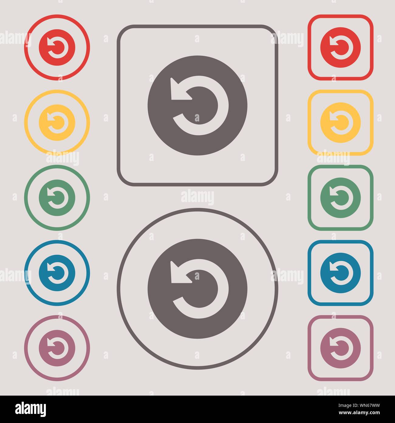 Upgrade, arrow icon sign. Symbols on the Round and square buttons with ...