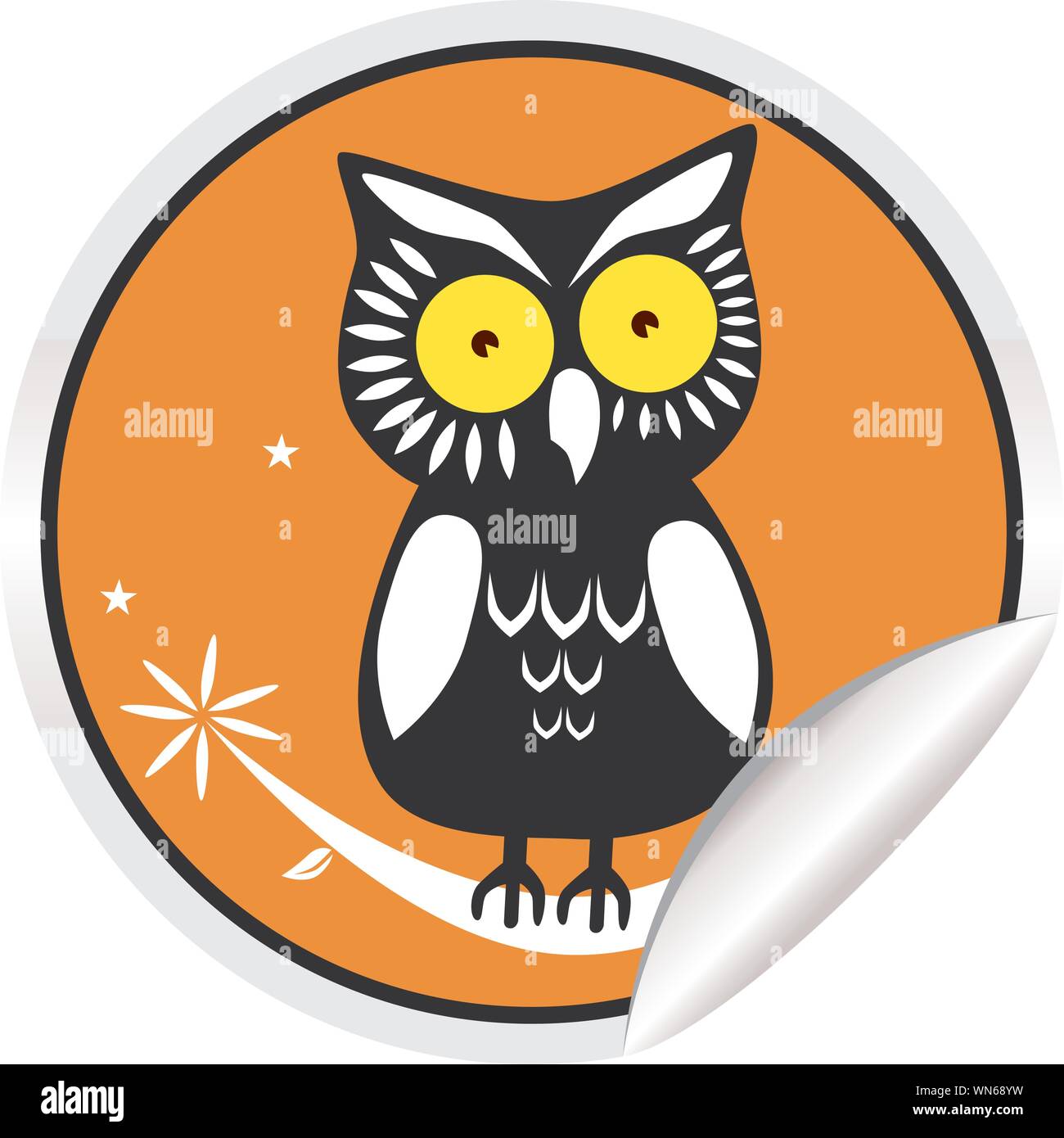 Halloween Owl Sticker Stock Vector Image & Art - Alamy