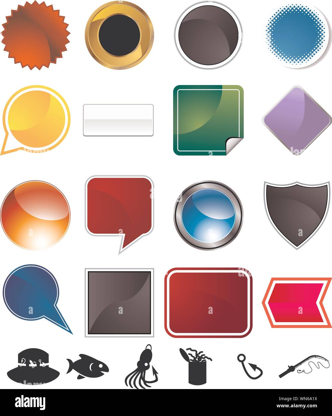 Fishing Icon Set Stock Vector Image & Art - Alamy