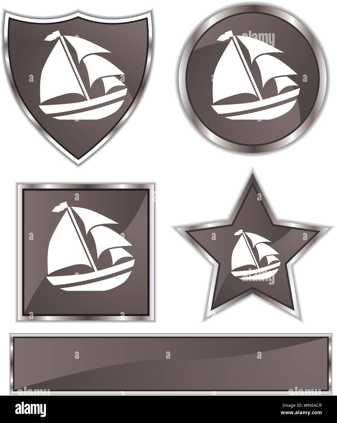 Boat Icon Set Stock Vector Image & Art - Alamy