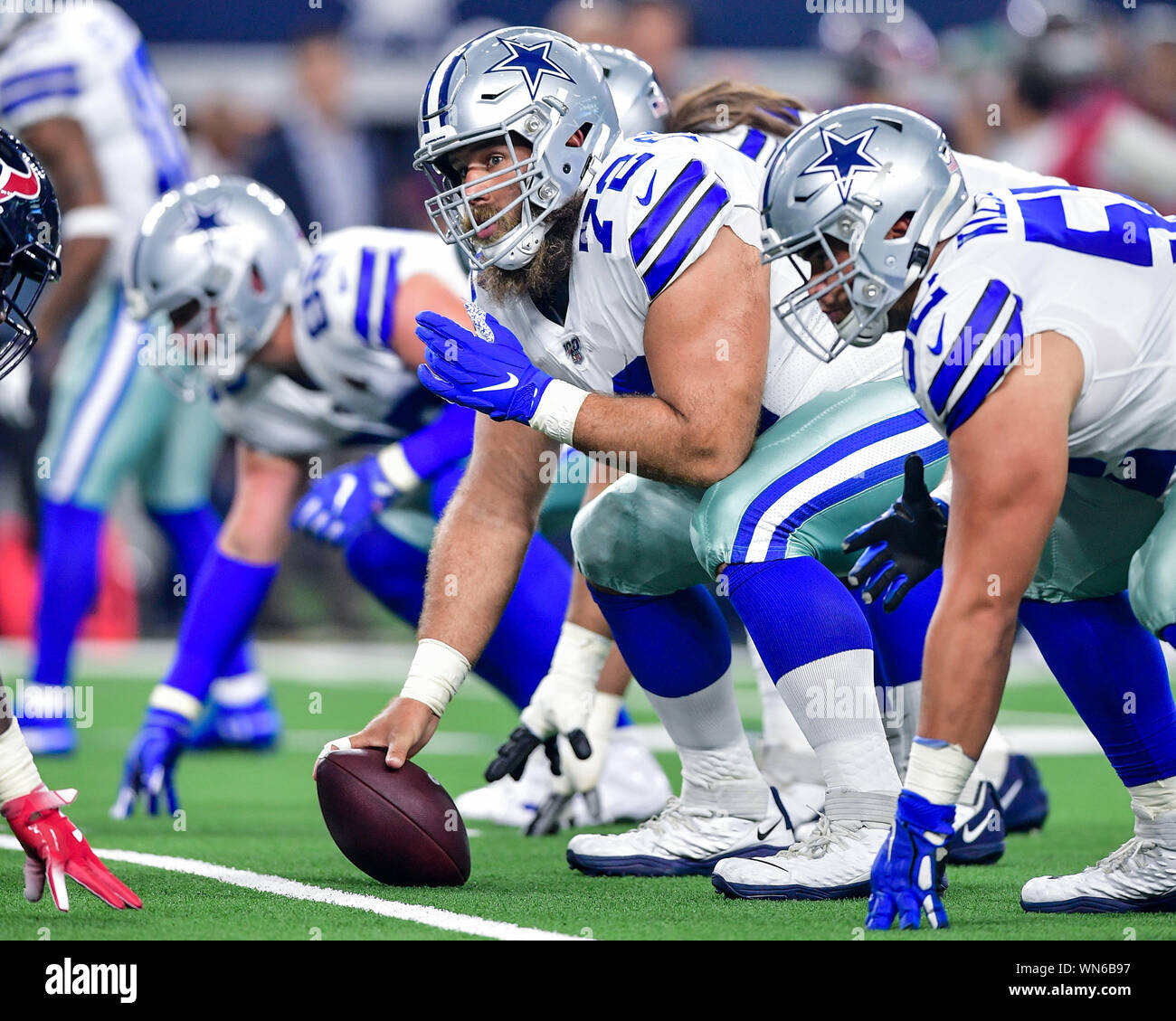 August 24th, 2019:.Dallas Cowboys center Travis Frederick (72) in ...