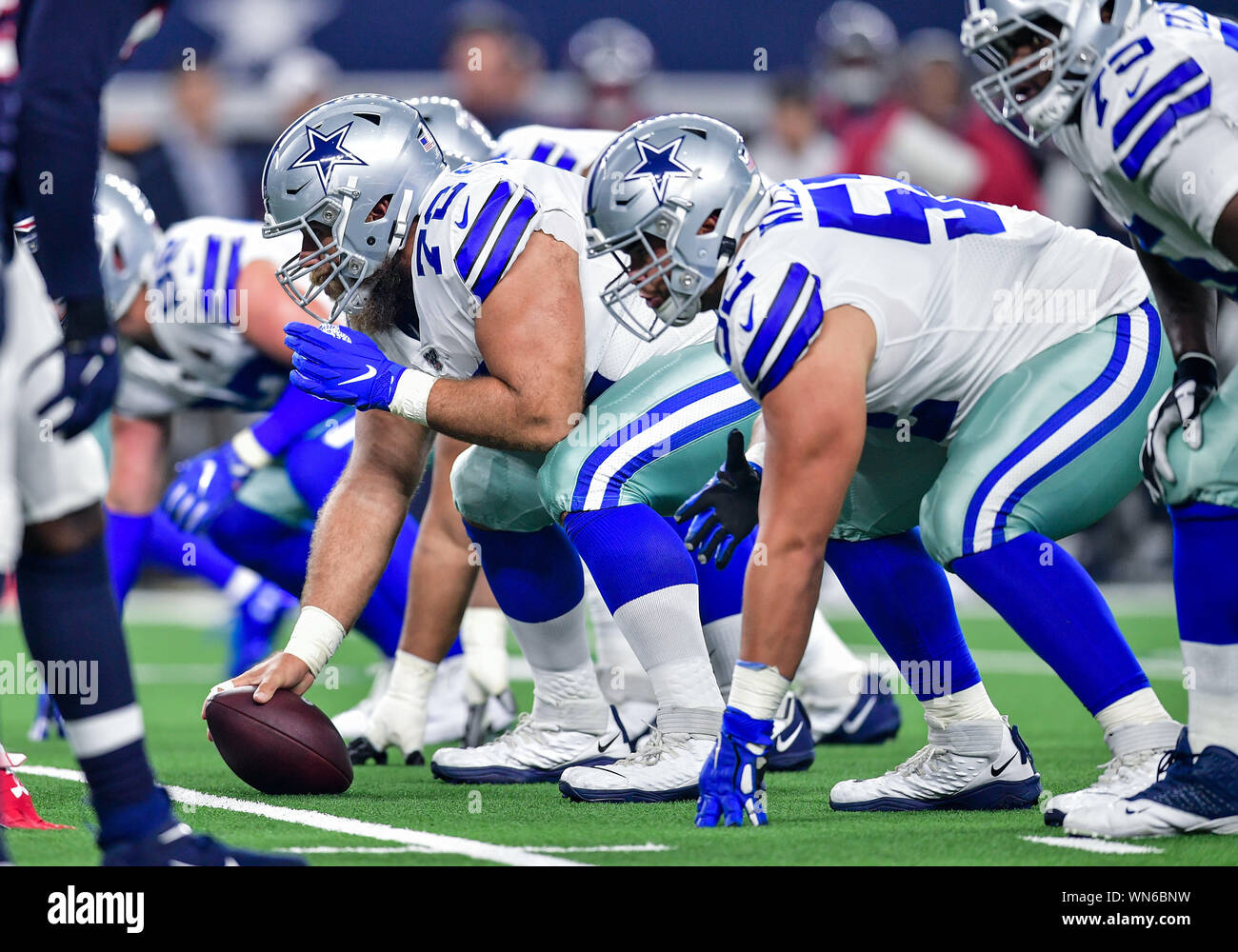 August 24th, 2019:.Dallas Cowboys center Travis Frederick (72) in ...