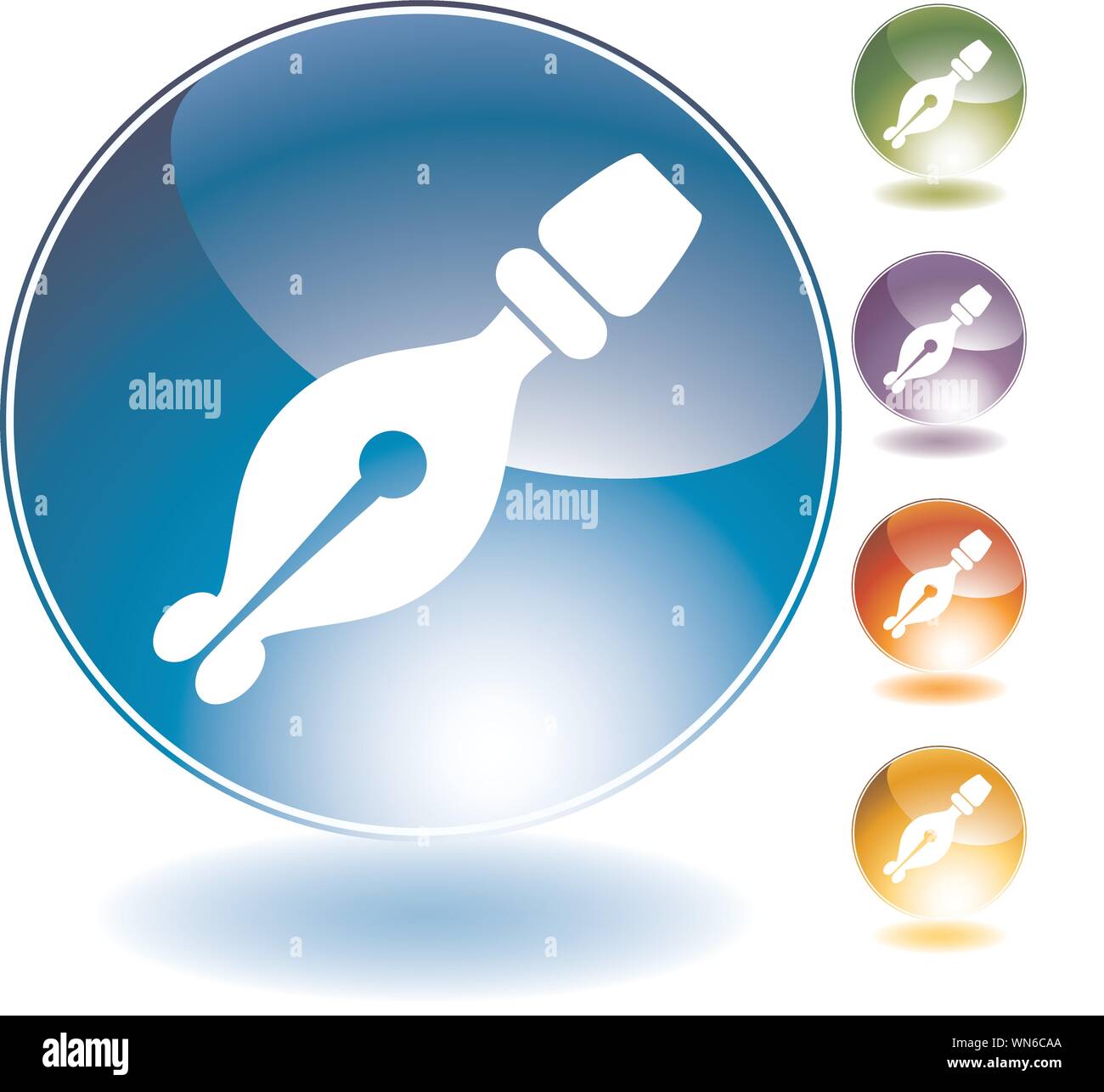 Calligraphy Pen Crystal Icon Stock Vector Image & Art - Alamy