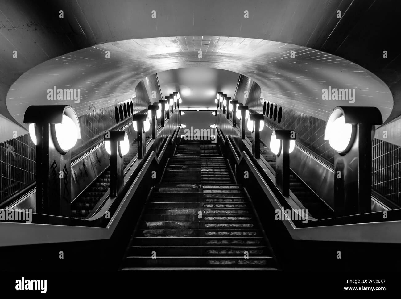Staircase Of A Subway Station High Resolution Stock Photography and ...