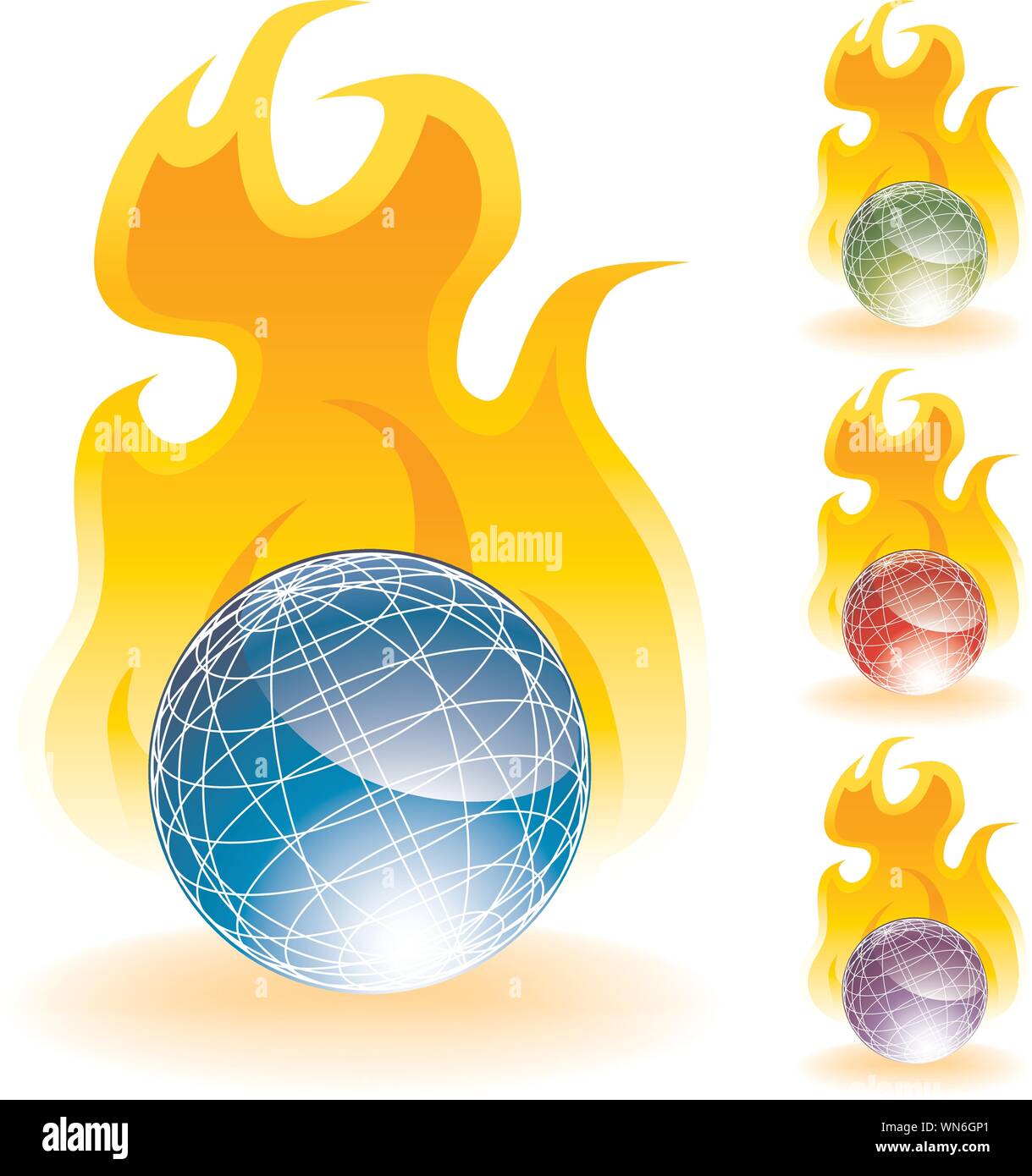 3D Globes - Fire Stock Vector Image & Art - Alamy