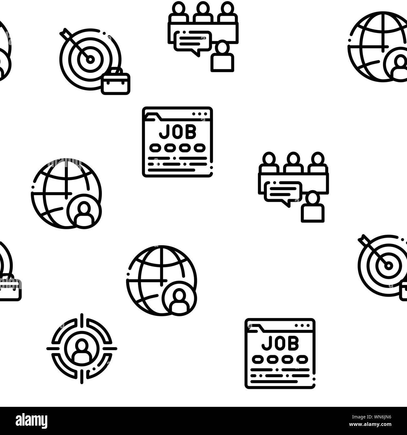Job Hunting Seamless Pattern Vector Stock Vector Image & Art - Alamy