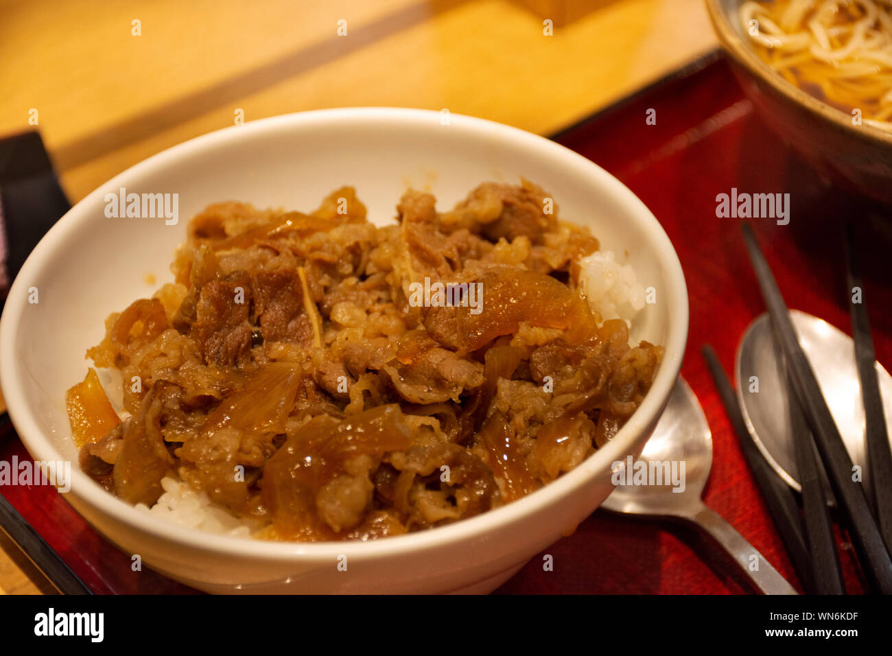 Japanese food meat gyudon with rice or garlic fried rice recipe beef of ...