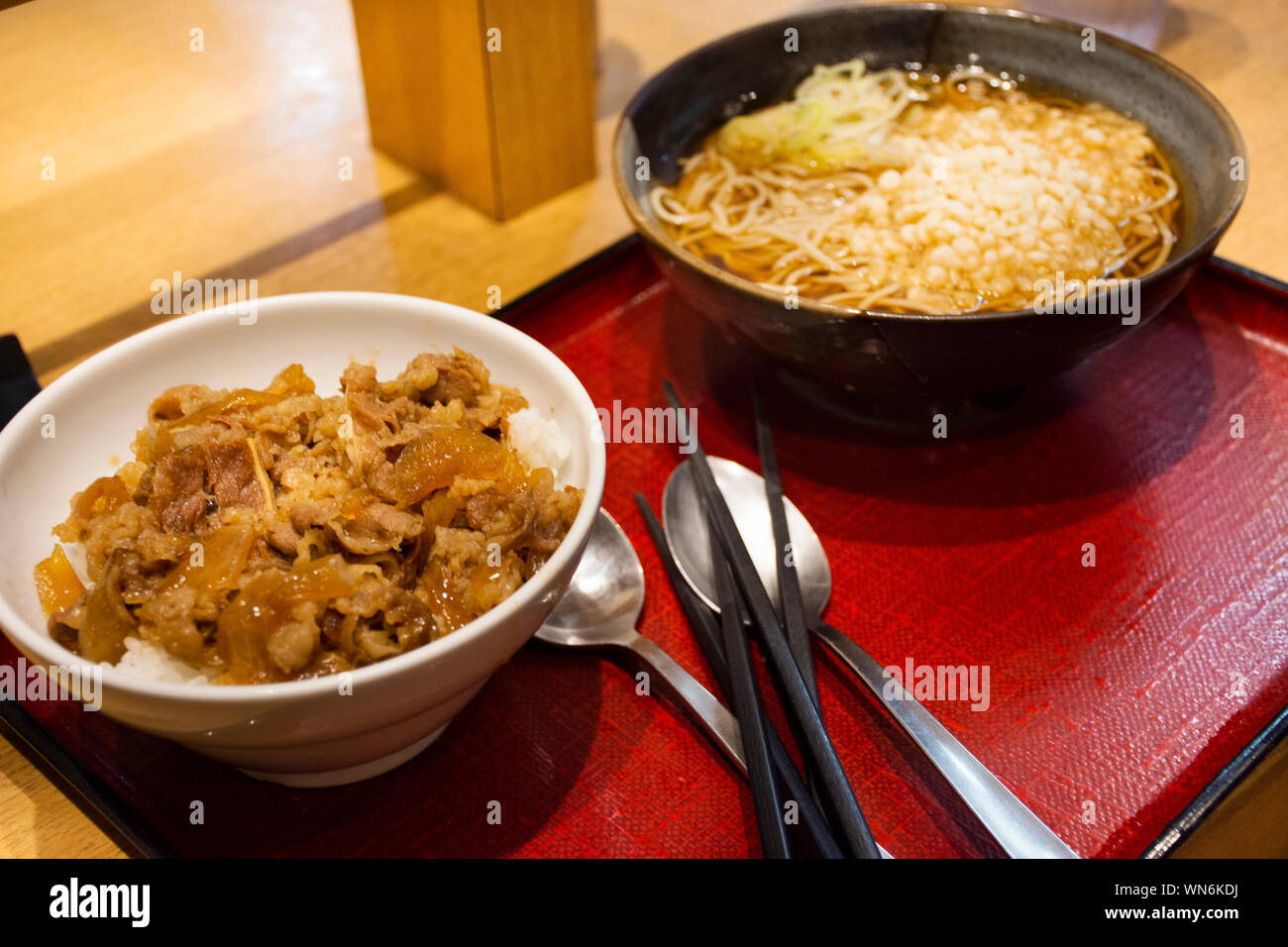 Japanese food set meat gyudon with rice or garlic fried rice recipe ...