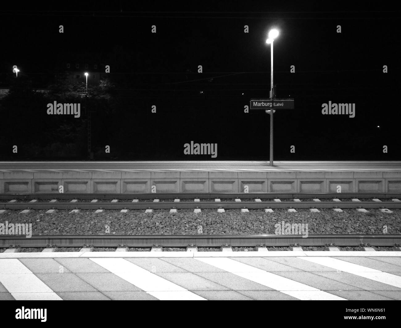 Empty railway station at night hi-res stock photography and images - Alamy