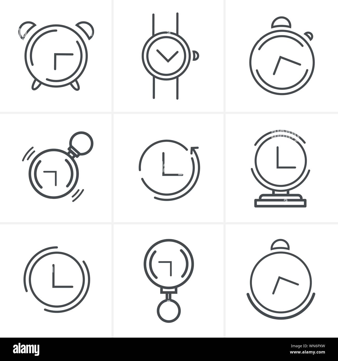 Line Icons Time Clock Icons Set, Vector Design Stock Vector Image & Art ... Line Icons Time Clock Icons Set, Vector Design Stock Vector Image & Art ...