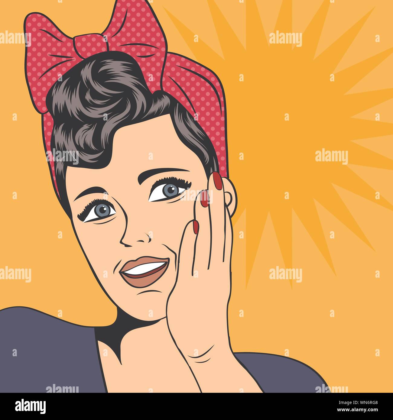 cute retro woman in comics style Stock Vector Image & Art - Alamy