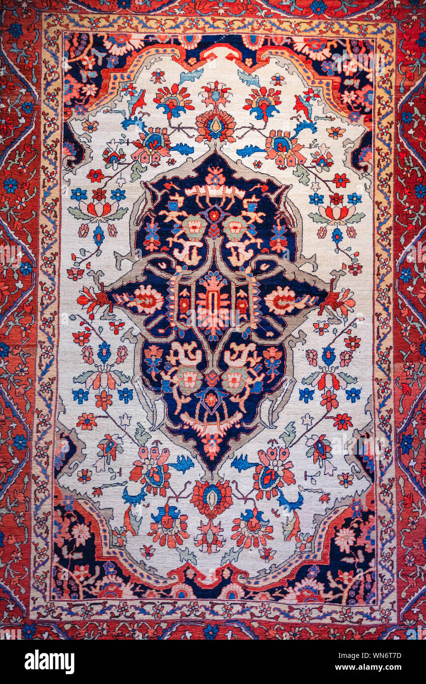 Traditional Persian carpet, Carpet Museum of Iran,Tehran, Iran Stock ...