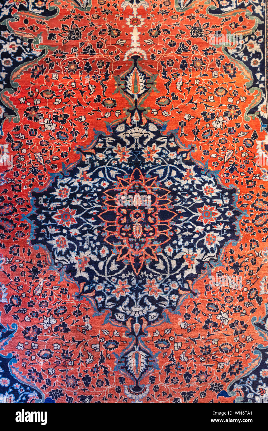Traditional Persian carpet, Carpet Museum of Iran,Tehran, Iran Stock ...