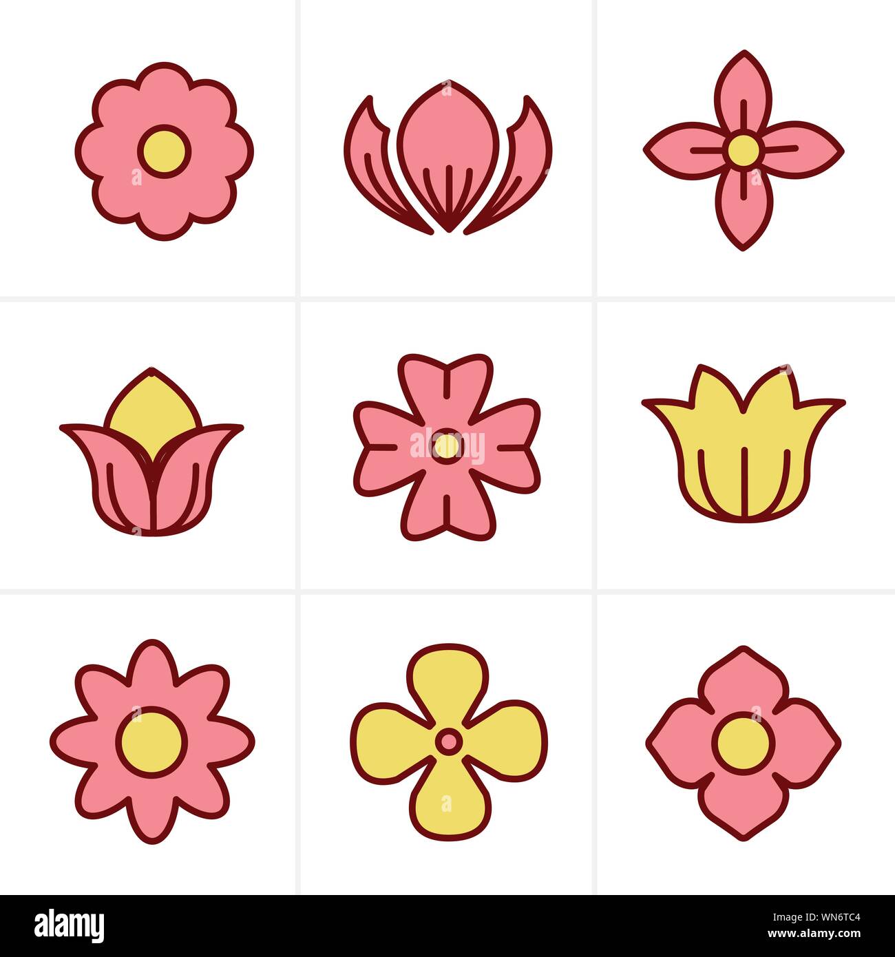 Icons Style Flower Icons Set, Vector Design Stock Vector Image & Art ...