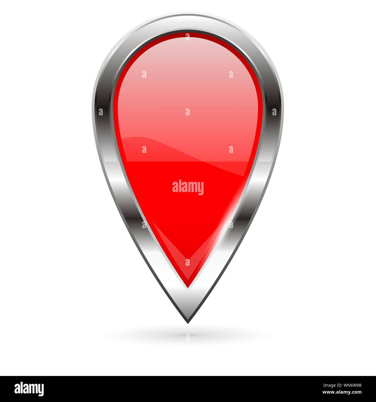 Red 3d icon. Drop shape pin. Vector illustration isolated on white ...