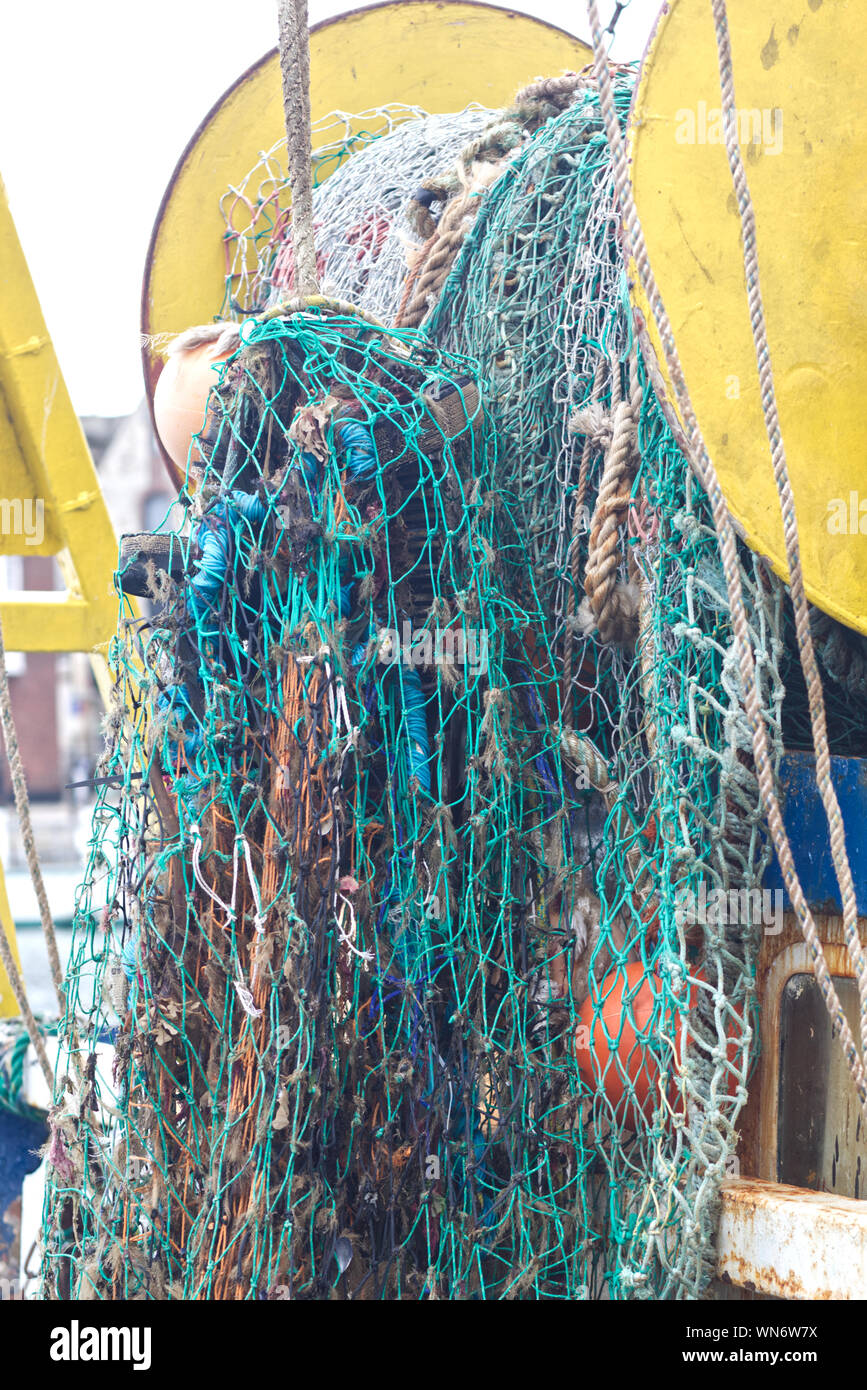 fishing equipment on a local fishing trawler Stock Photo - Alamy