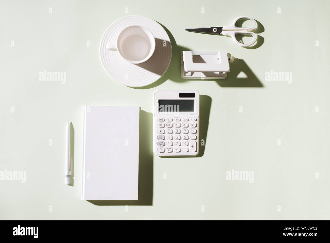 Workplace with office items and business elements on a desk. Concept ...