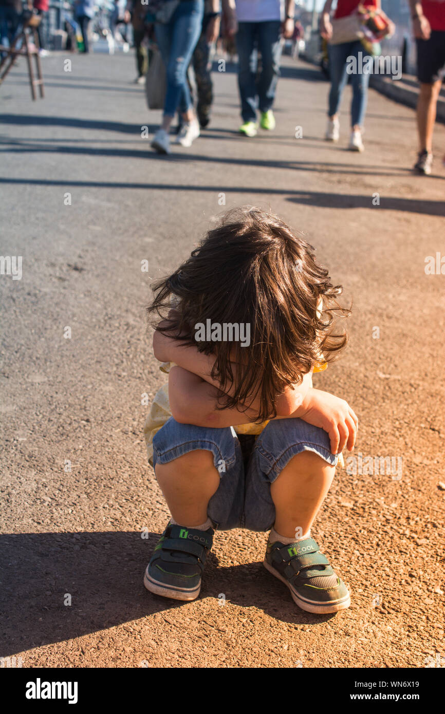Emotional intelligence and depressed boy looking lonely Stock Photo - Alamy