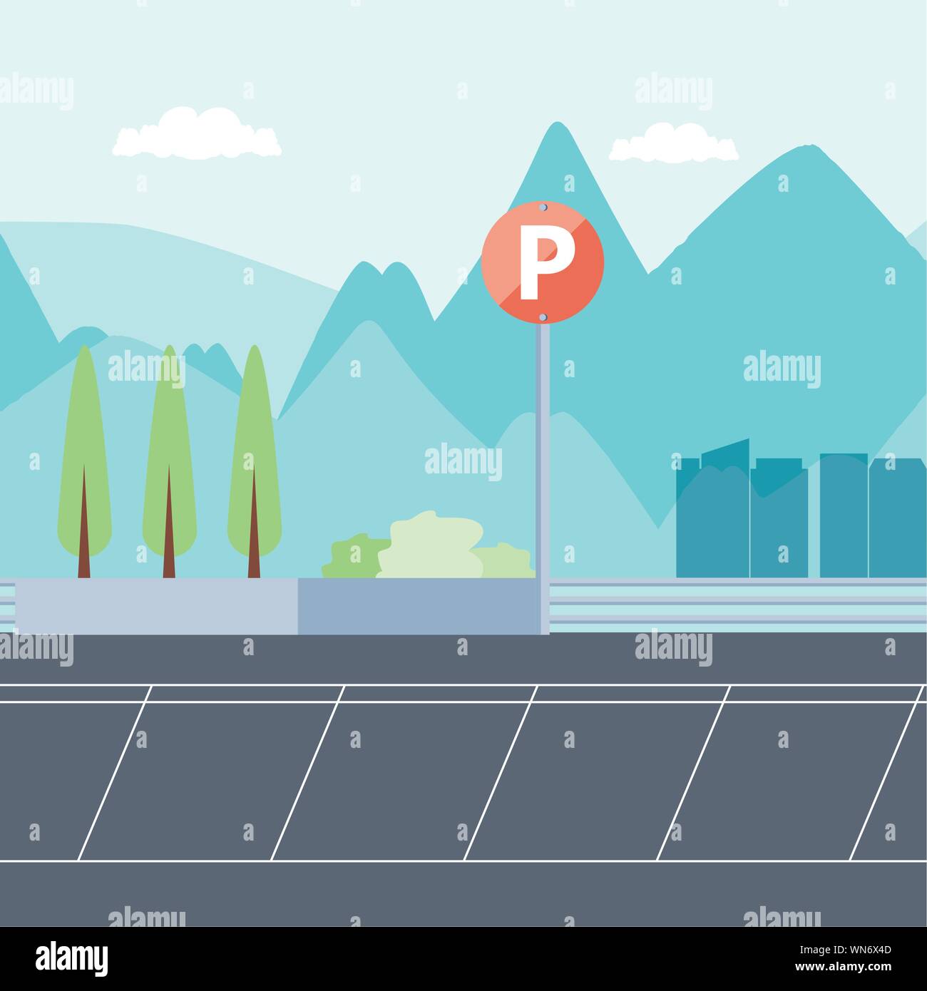 parking zone urban scene icon vector illustration design Stock Vector ...