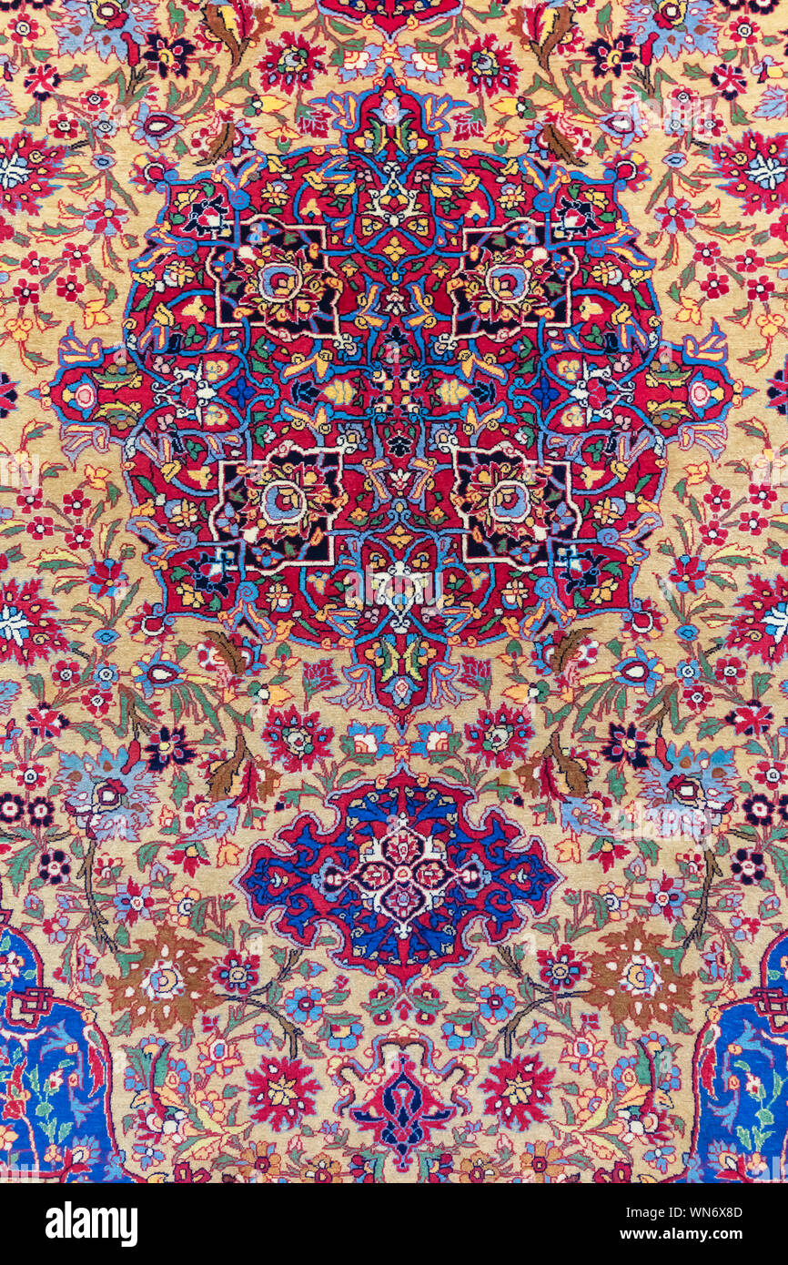 Traditional Persian carpet, Carpet Museum of Iran,Tehran, Iran Stock ...