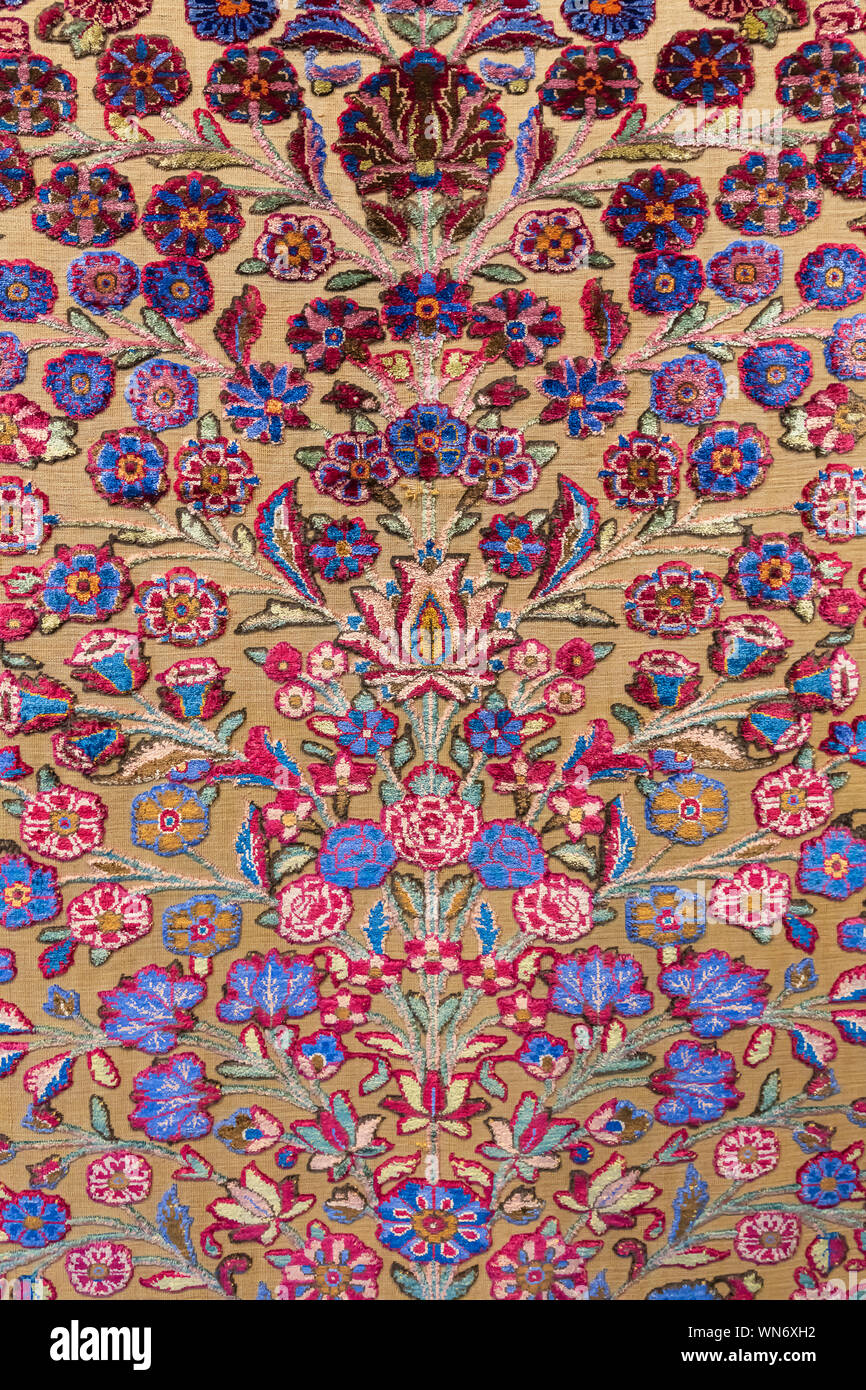 Traditional Persian carpet, Carpet Museum of Iran,Tehran, Iran Stock ...