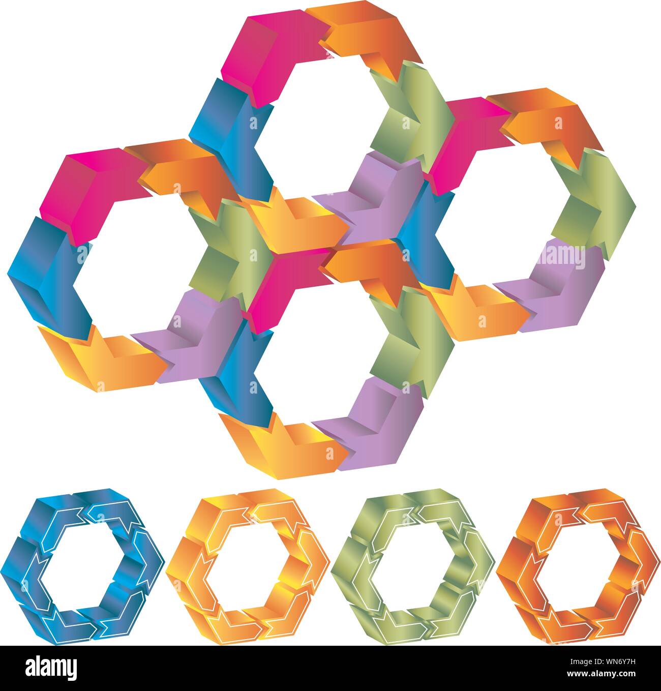 Process Hexagon Diagram Stock Vector Image & Art - Alamy