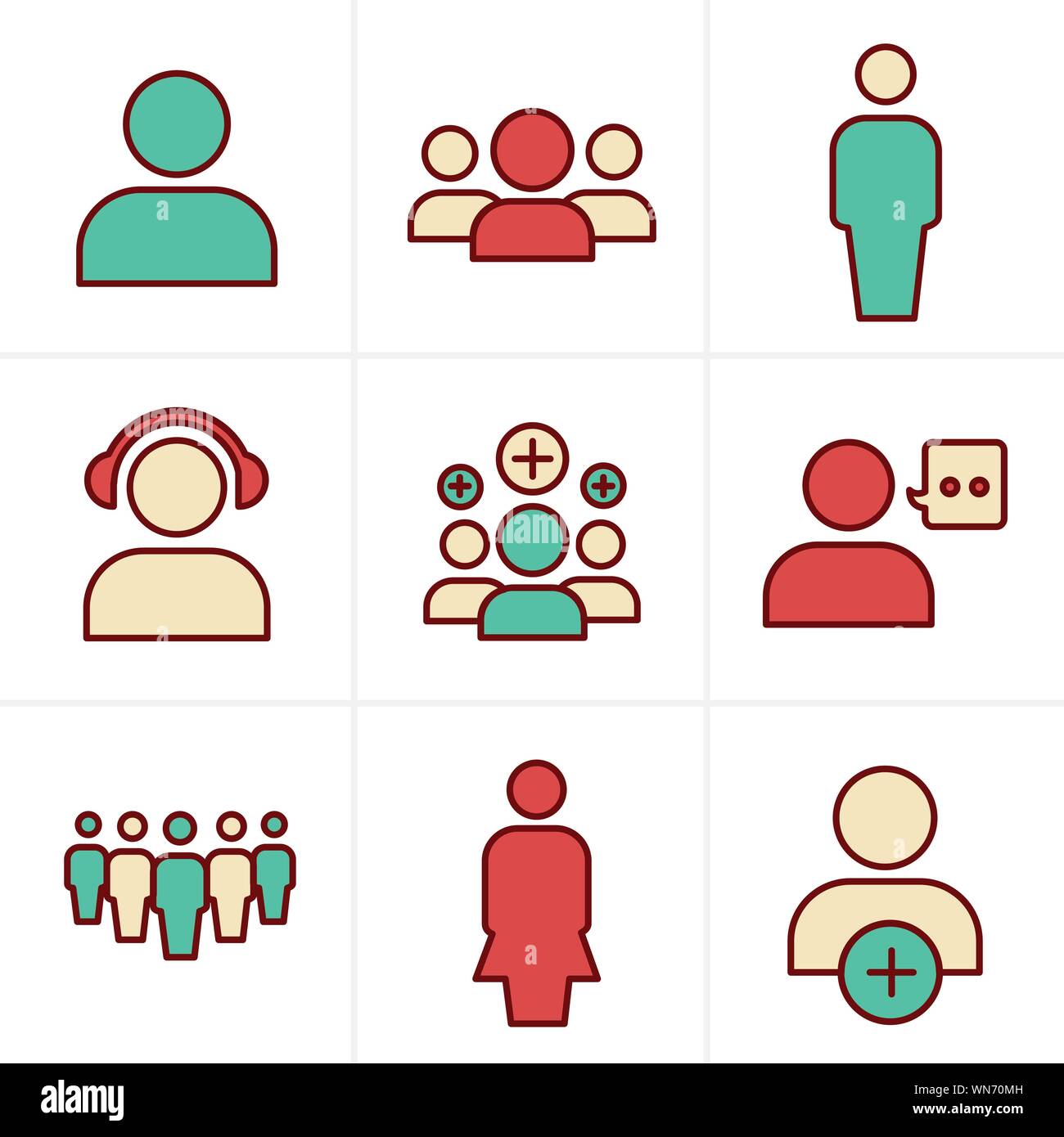Icons Style team icon set, Vector Design Stock Vector Image & Art - Alamy