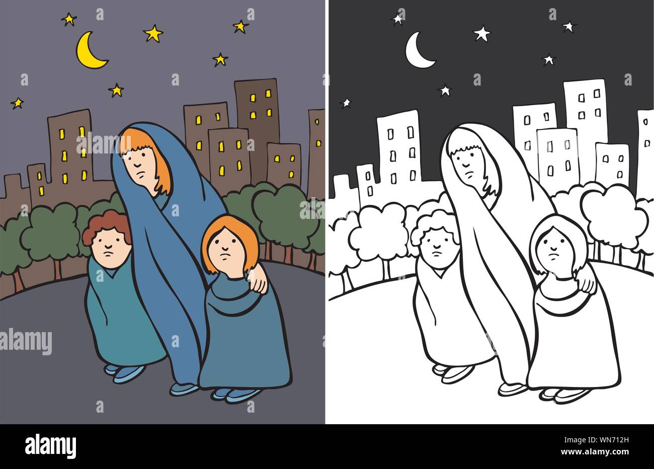 Homeless kids street Stock Vector Images - Alamy