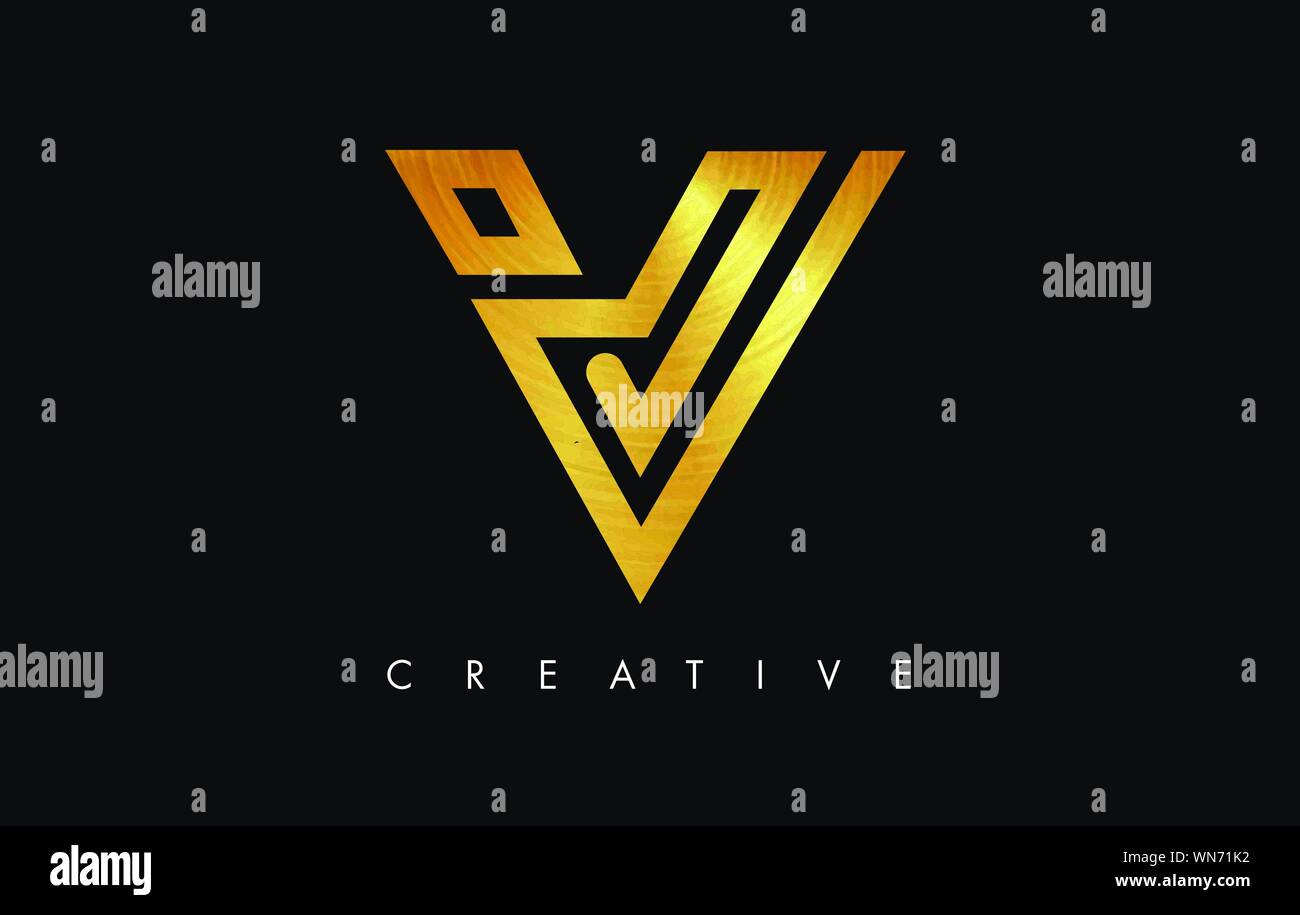 V Golden Letter Modern Trendy Design Logo. Letter V Gold Icon Logo with ...