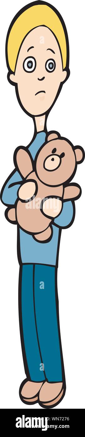 Lonely sad child boy Stock Vector Images - Alamy