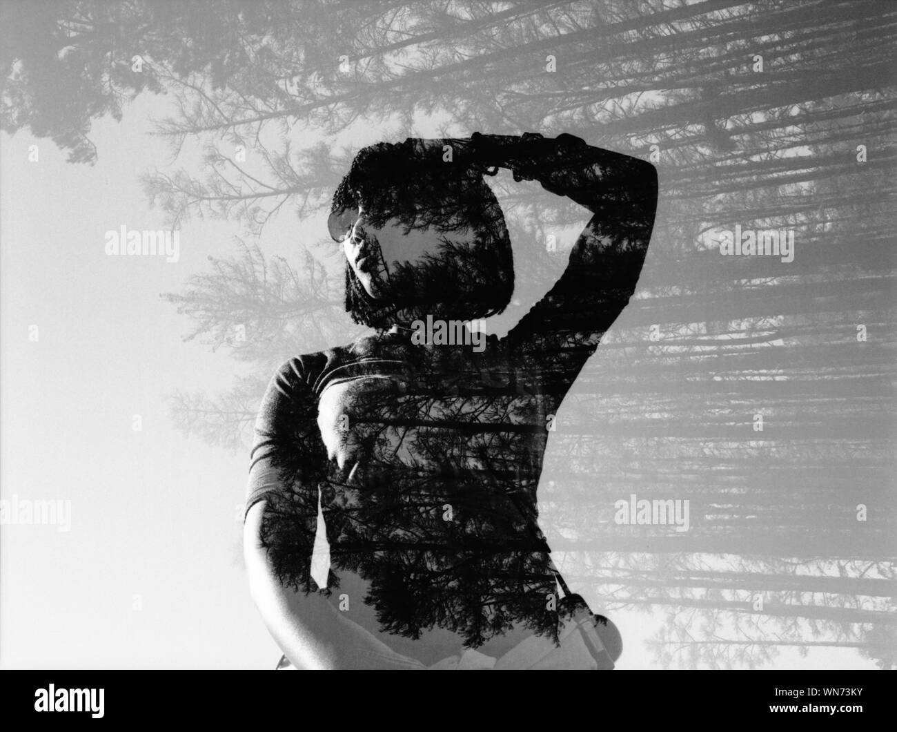 Double exposure woman tree hi-res stock photography and images - Alamy