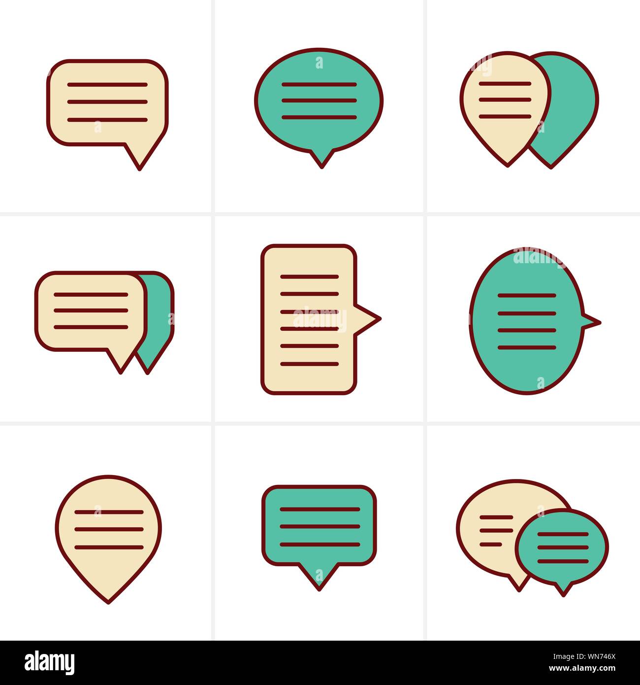 Social dialog icons set Stock Vector Images - Alamy