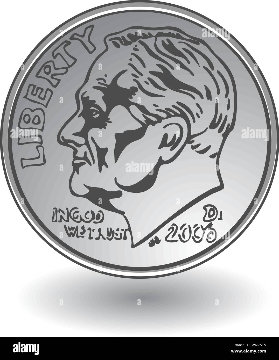 Dime coins Stock Vector Images - Alamy