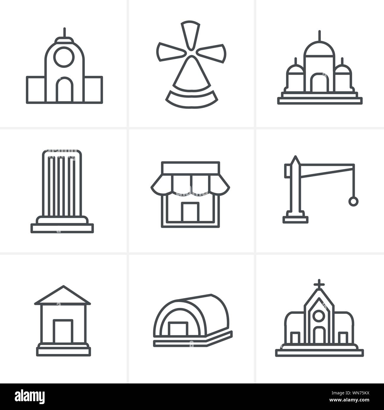 Line Icons Style Set of house icons Stock Vector Image & Art - Alamy