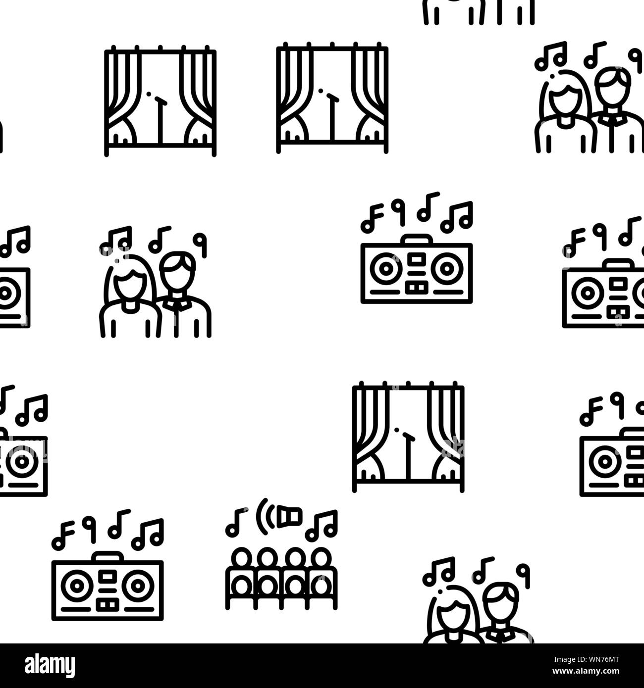 Singing Song Seamless Pattern Vector Stock Vector Image & Art - Alamy