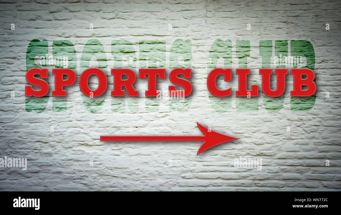 Street Sign the Direction Way to Sports Club Stock Photo - Alamy