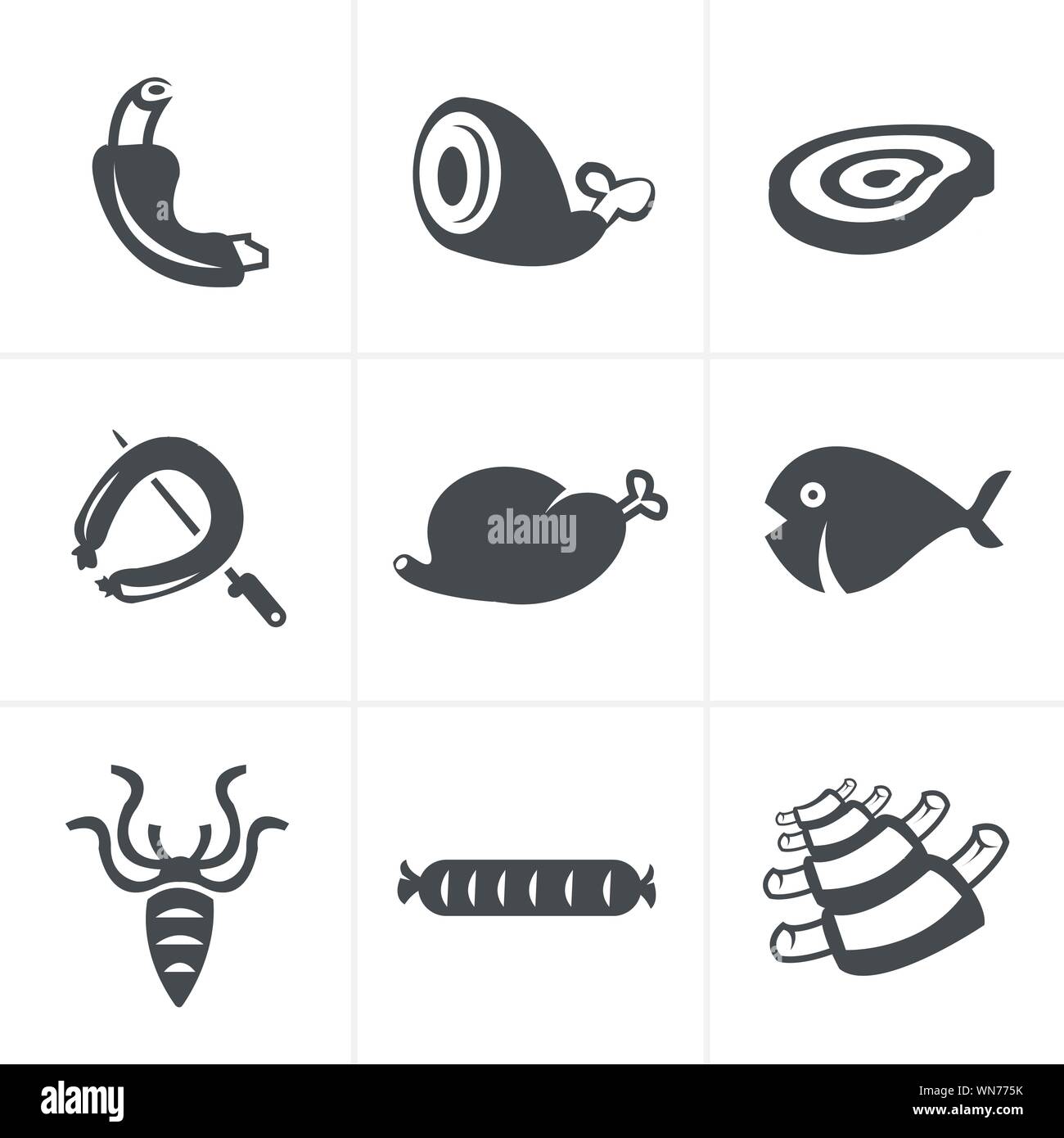 Various meat icons set Stock Vector Image & Art - Alamy