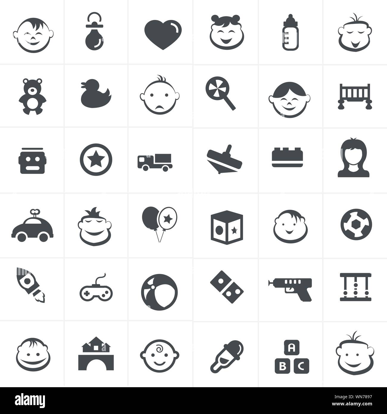 Children And Toy Icons Set Stock Vector Image & Art - Alamy