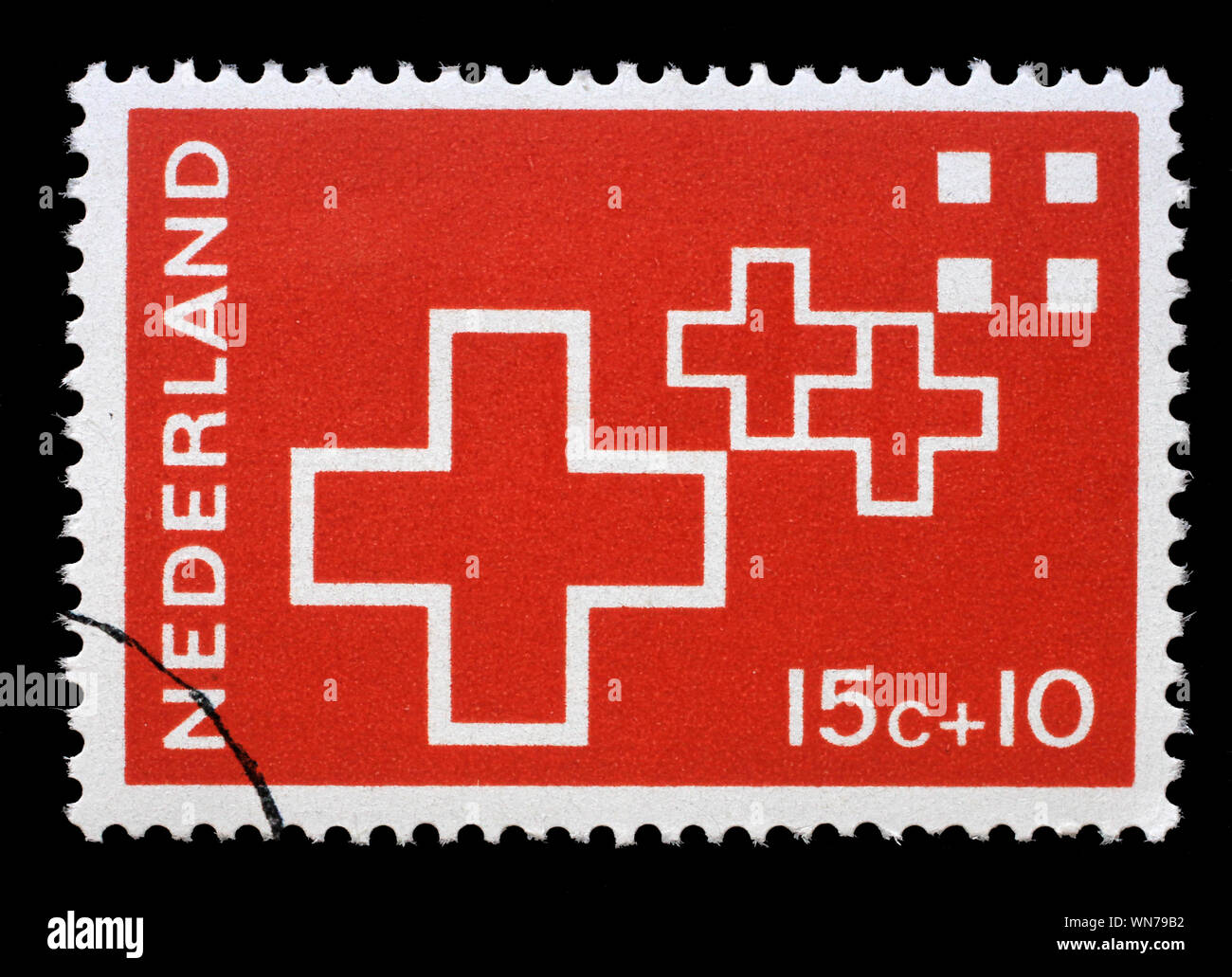 Stamp printed in Netherlands shows Red Crosses, Red Cross series, circa ...