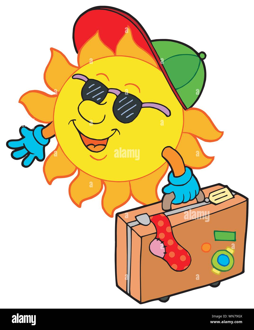 Cartoon sun traveller Stock Vector Image & Art - Alamy