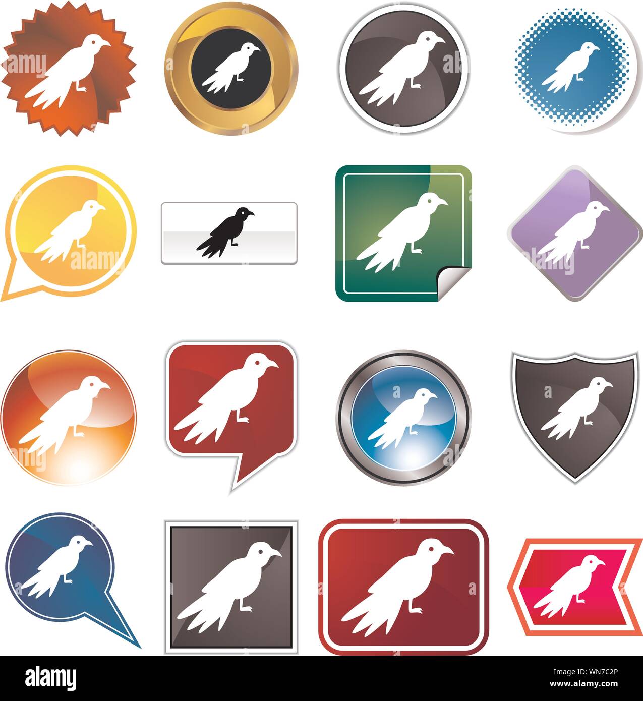 Bird Icon Set Stock Vector Image & Art - Alamy