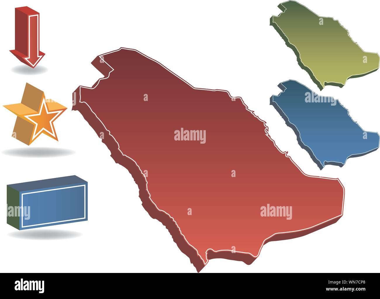 Saudi arabia country borders Stock Vector Images - Alamy