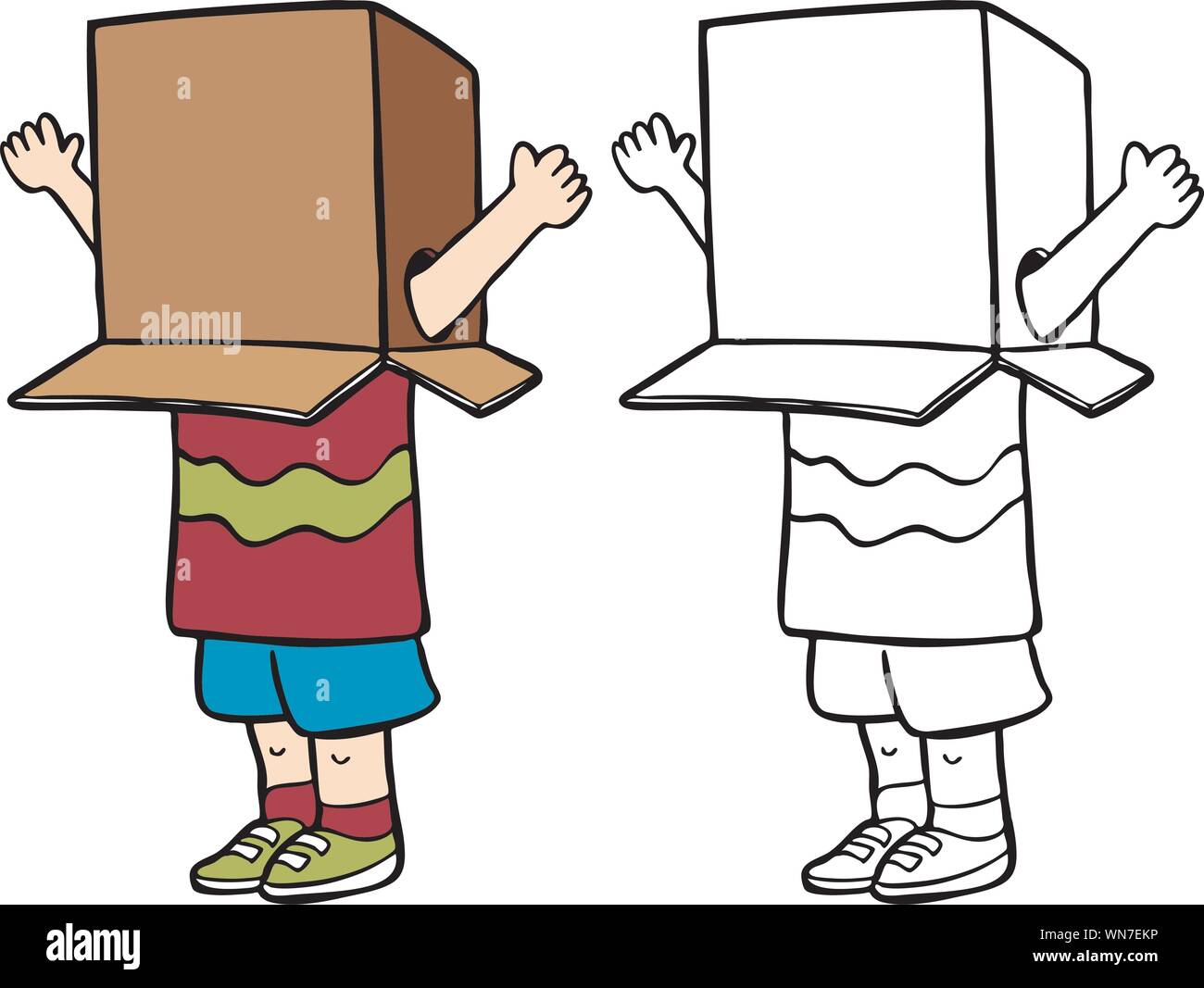Child with Box over Head Stock Vector Image & Art - Alamy